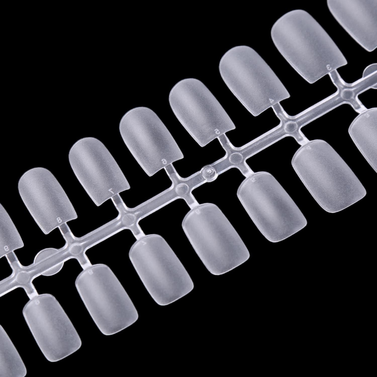 300pcs Full Cover Nail Tips for Extension in 15 Sizes - Short Square ...