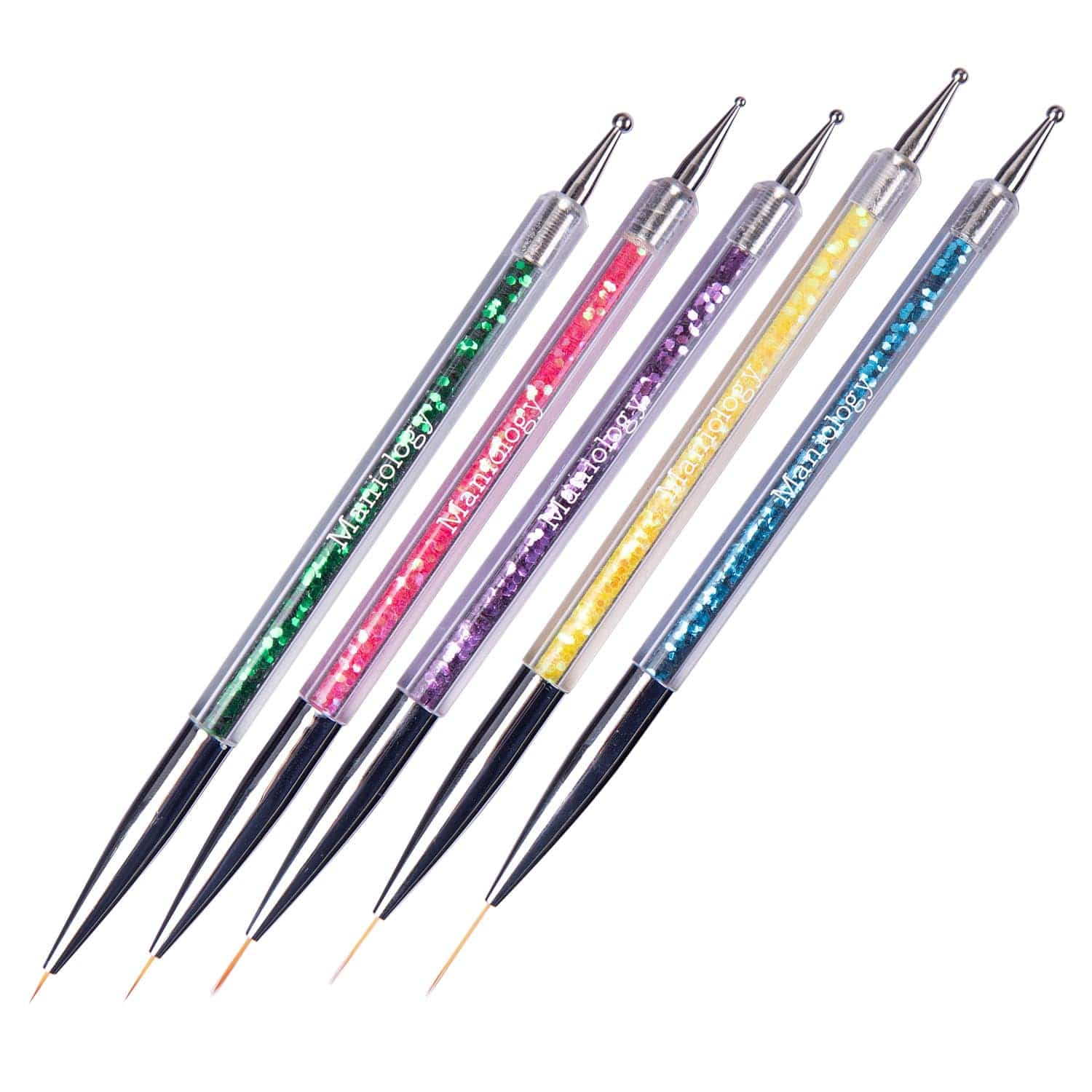 5pc Double Ended Dotting Tool and Detail Liner Brush Set – Maniology
