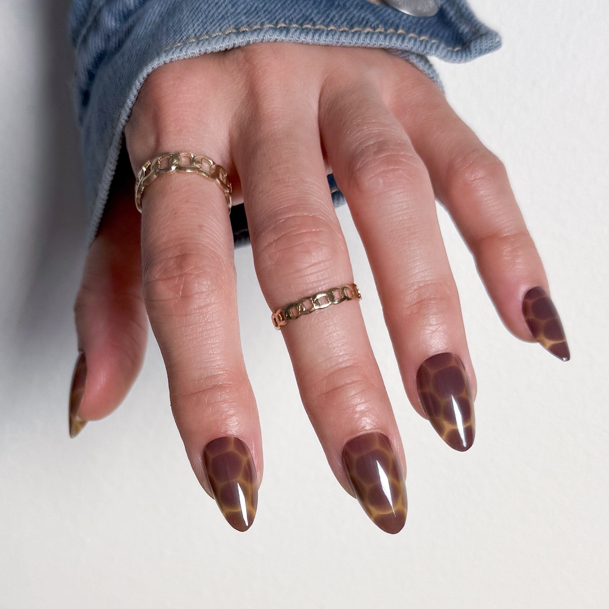 Amber Shell Press On Nails - Short Almond – Maniology