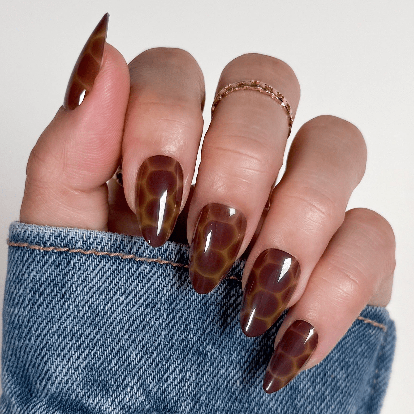 Amber Shell Press On Nails - Short Almond – Maniology