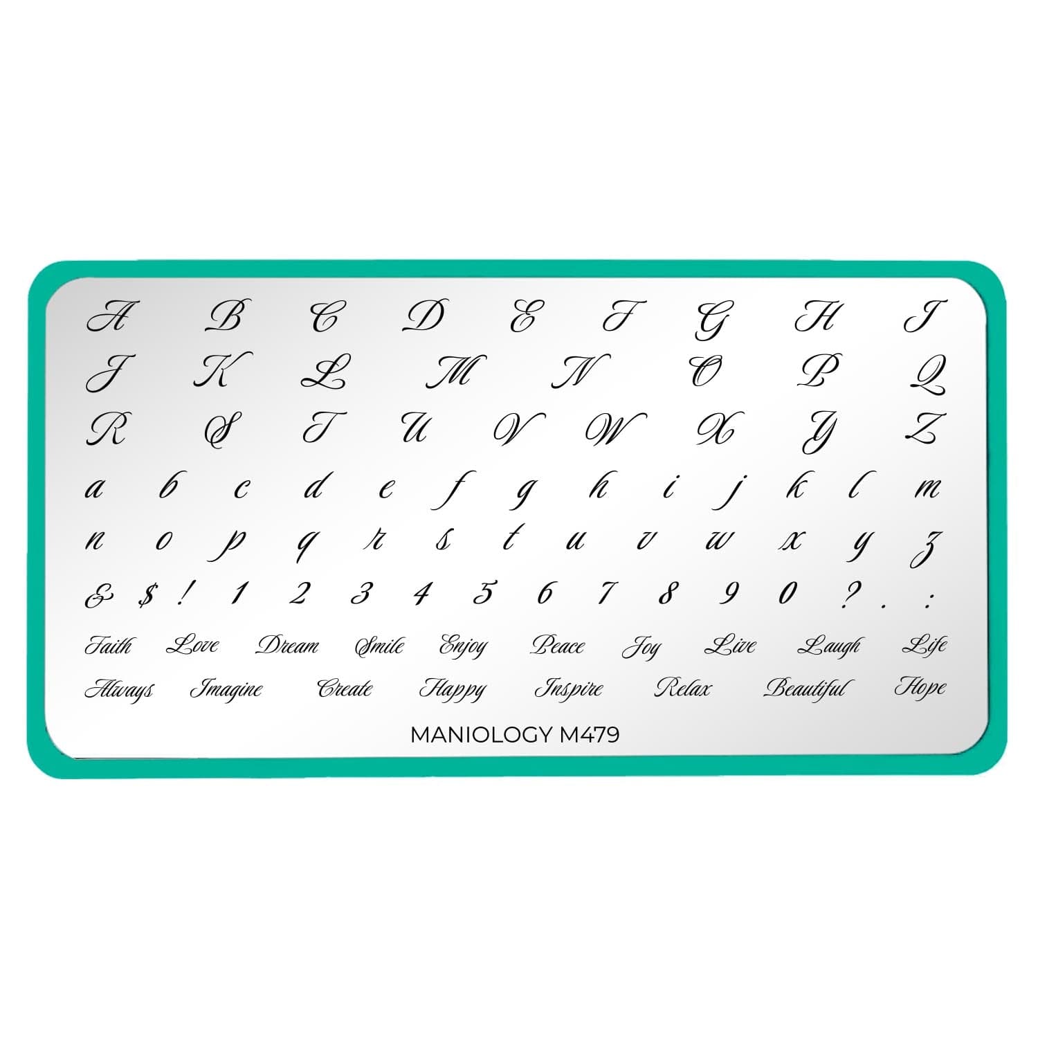 Cursive Font (M479) - Nail Stamping Plate – Maniology