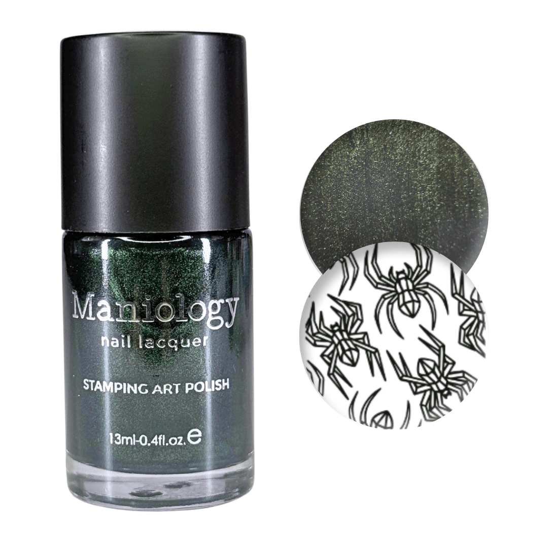 Ghostlight Gleam (B562) - Black with Iridescent Green Shimmer Stamping ...