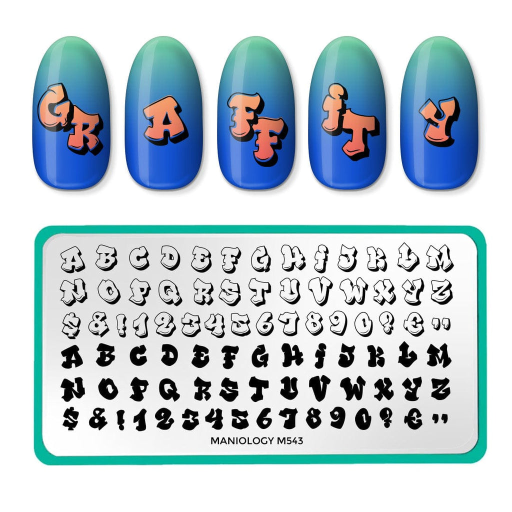 Graffiti Font (M543) - Nail Stamping Plate – Maniology