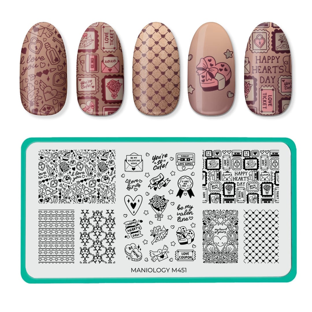 Love Letters (M451) - Nail Stamping Plate – Maniology