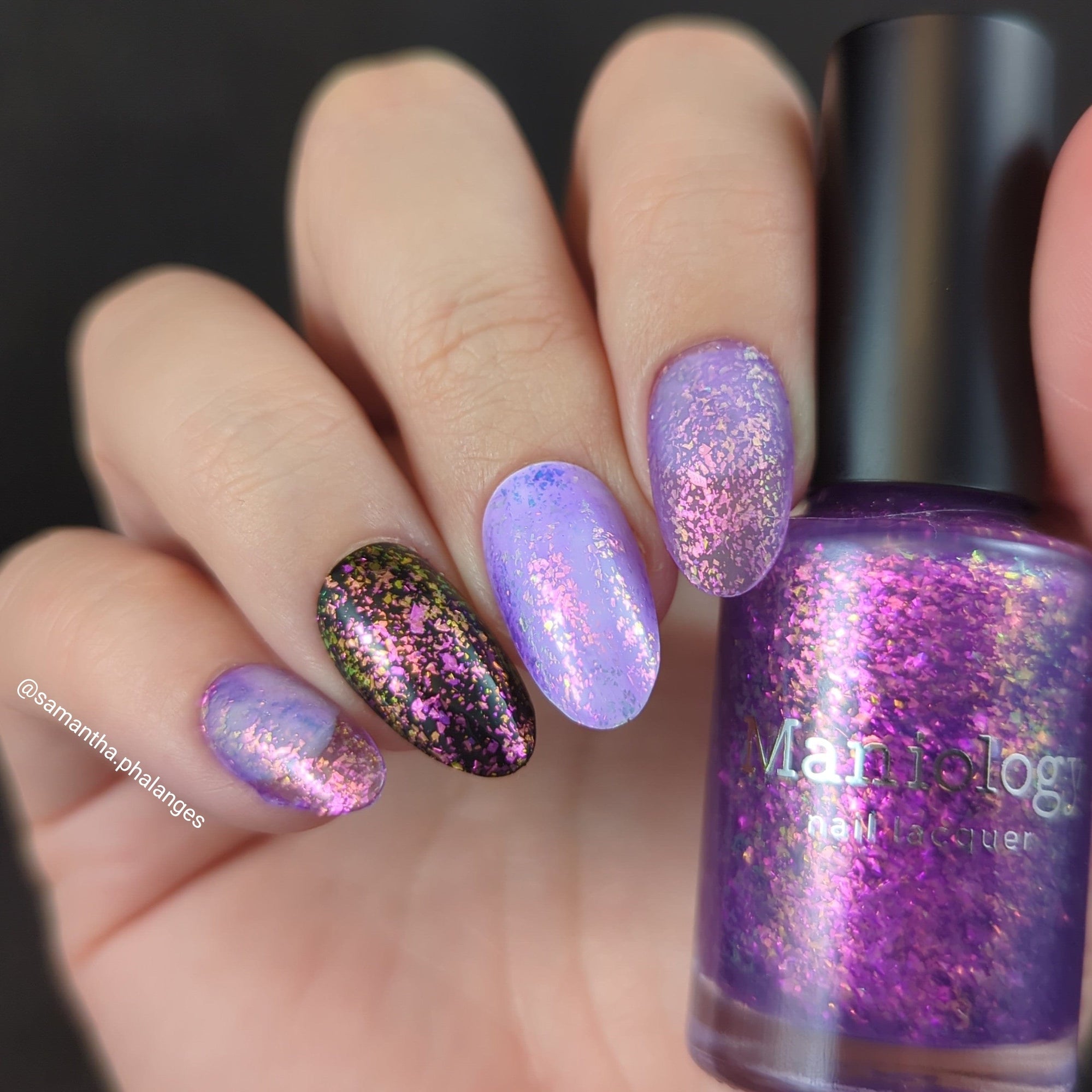 Metamorphosis (P160) - Sheer Purple with Gold Iridescent Flakies Nail ...