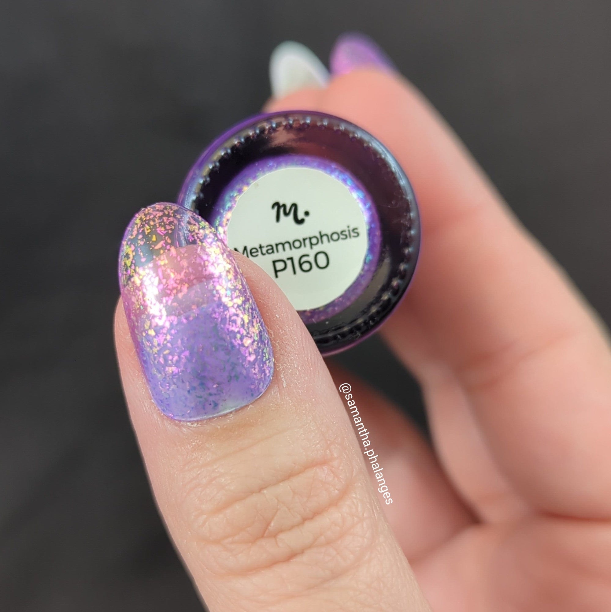 Metamorphosis (P160) - Sheer Purple with Gold Iridescent Flakies Nail ...