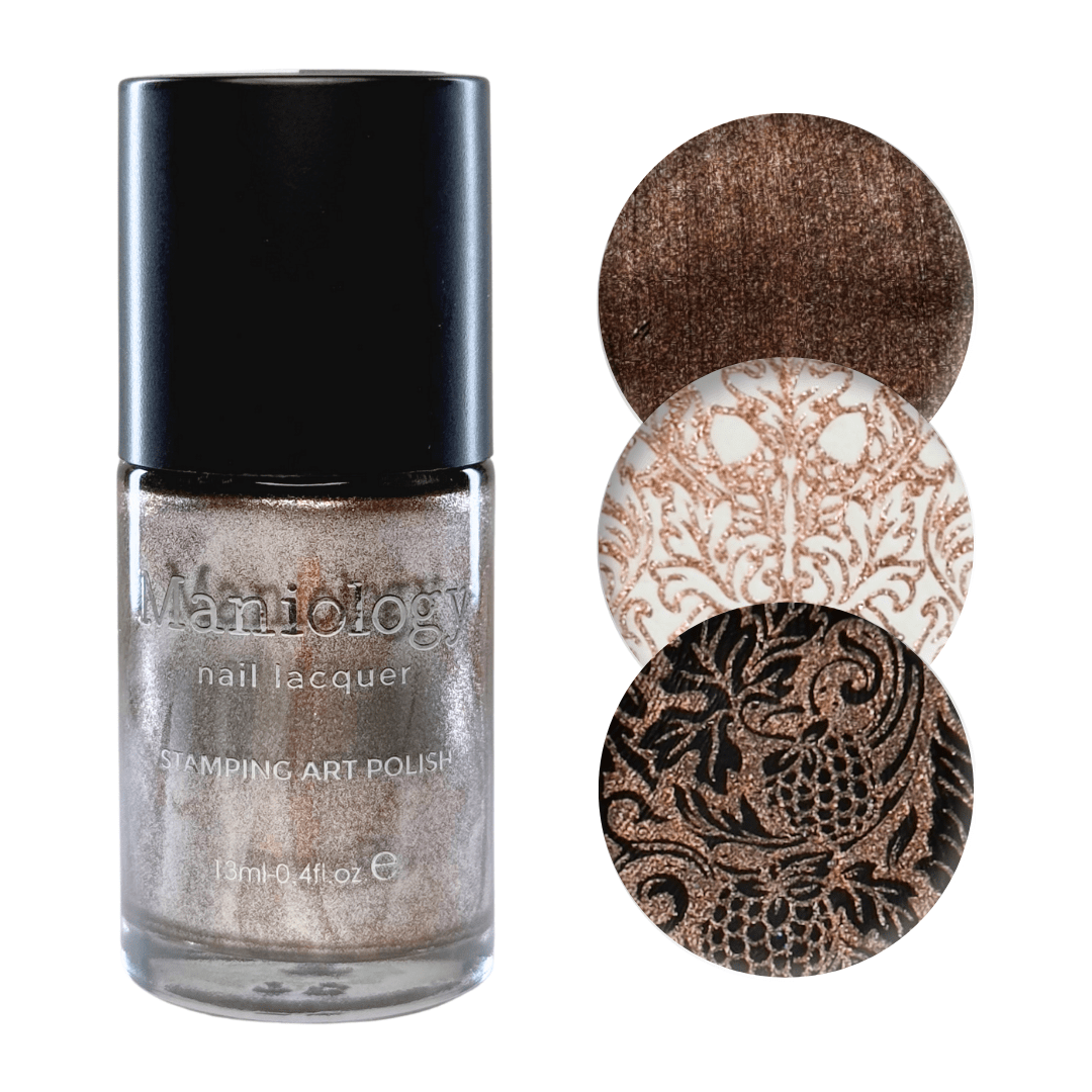 Bronze Tapestry (B564) - Brown Metallic Shimmer Stamping Polish – Maniology