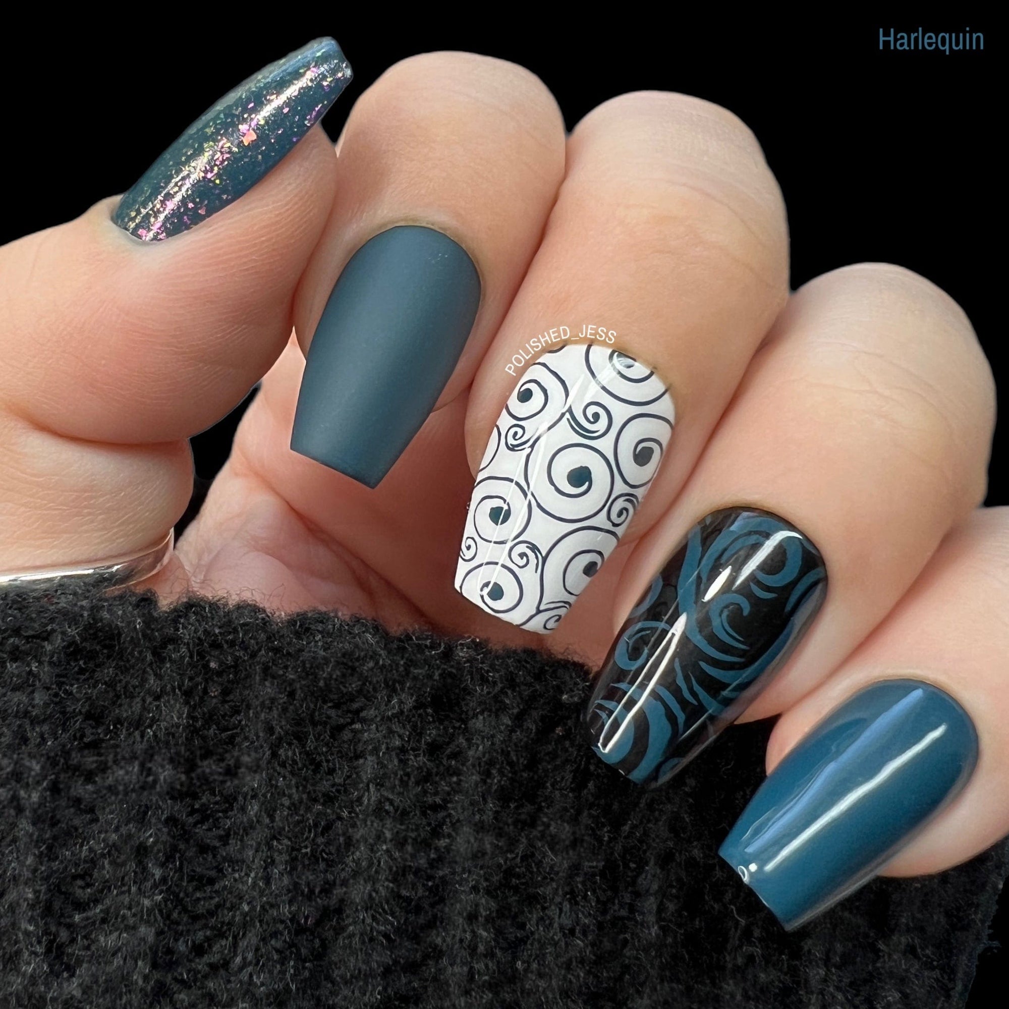 Harlequin Deep Teal Cream Nail Stamping Polish | Maniology