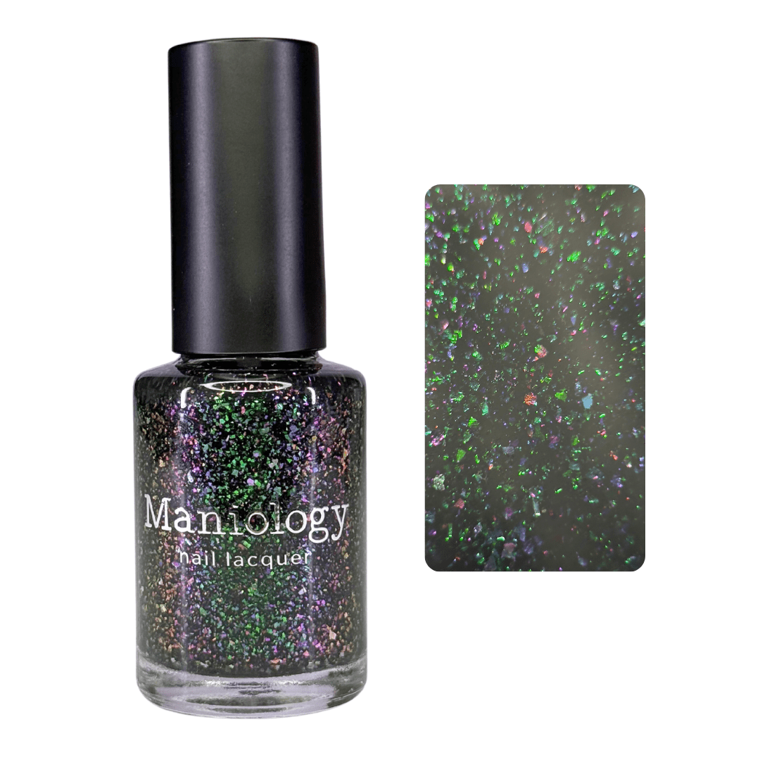 Spectral Shards (P188) - Sheer Tint Black with Green Iridescent Flakie ...