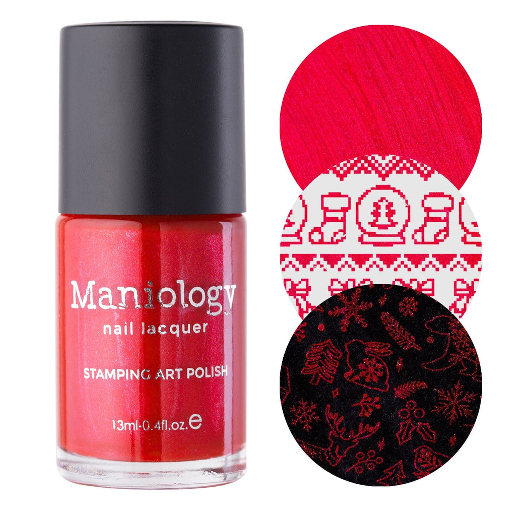 Winterberry (B493) - Pearl Red Stamping Polish – Maniology
