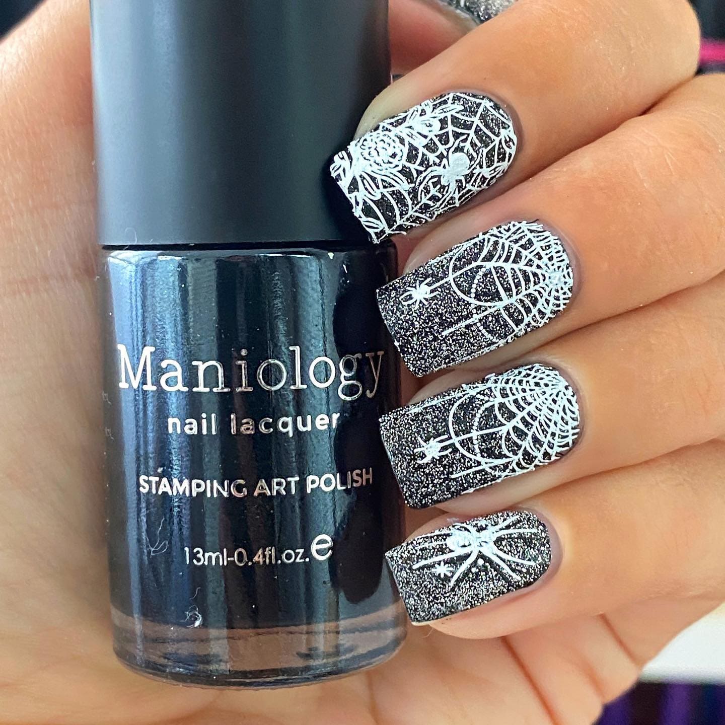 Black Widow Nail Stamping Plate | Maniology