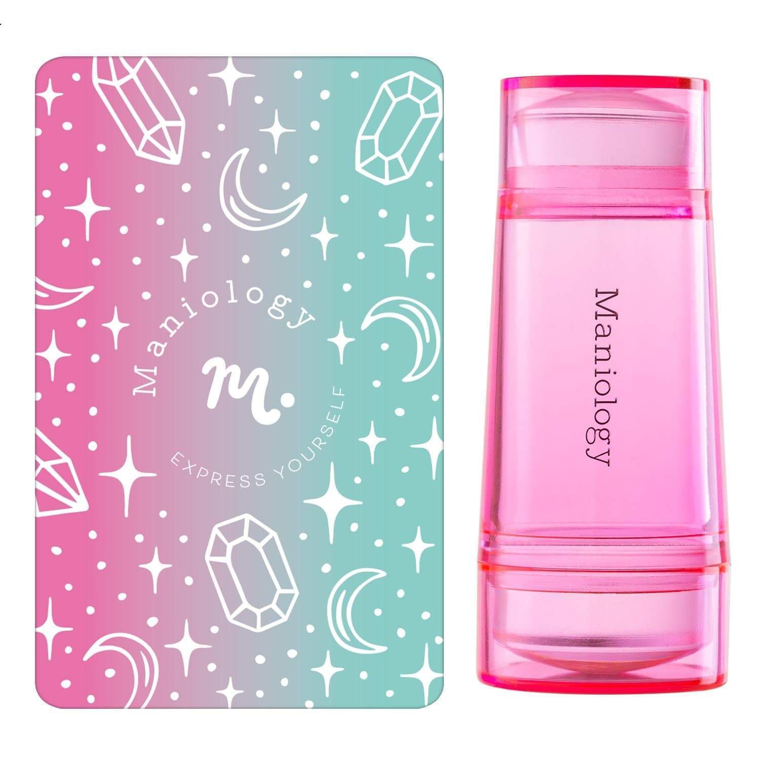 Clear Dual Ended Stamper w/ Pink Tinted Handle | Maniology
