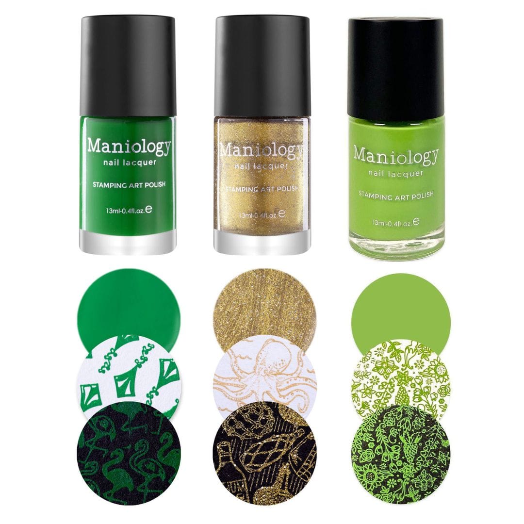 Perfect Trio: 3-Piece Lucky Clover Nail Stamping Polish Set – Maniology