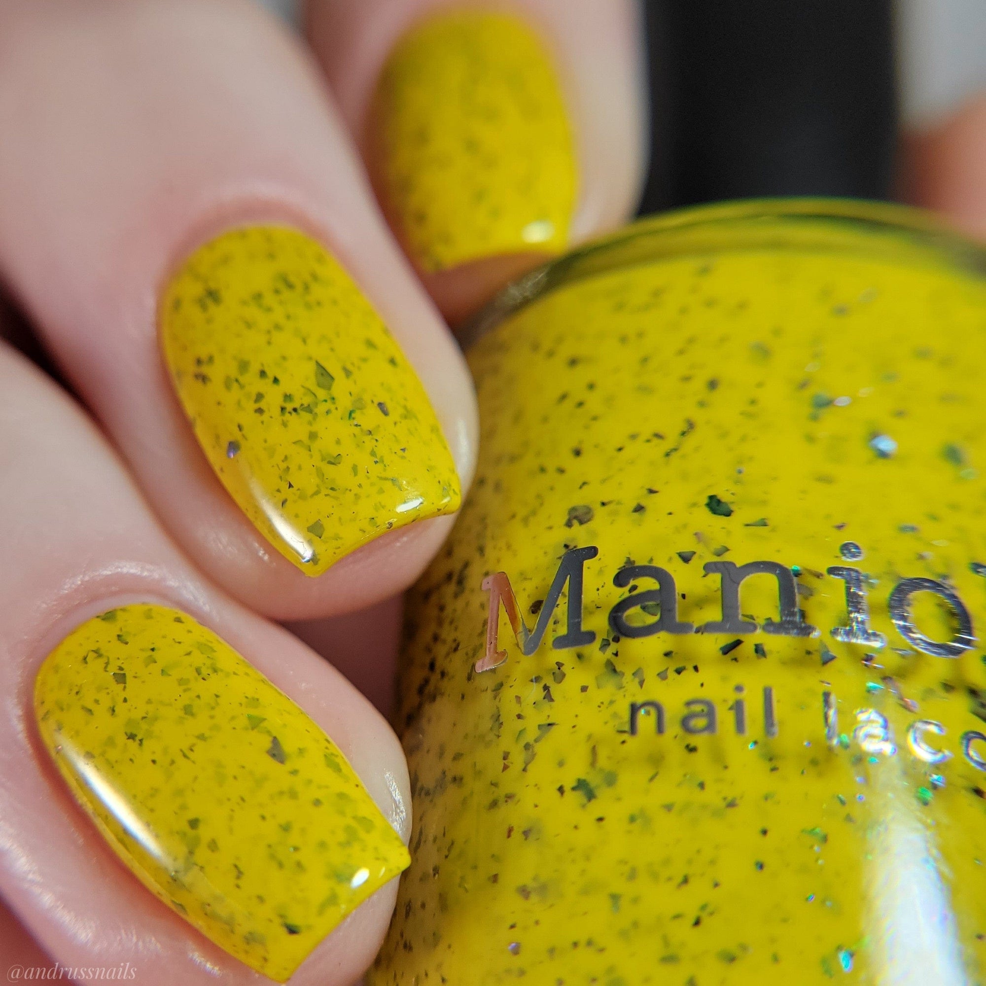 Dandelion Mustard w/ Glitter Flakies Nail Polish | Maniology