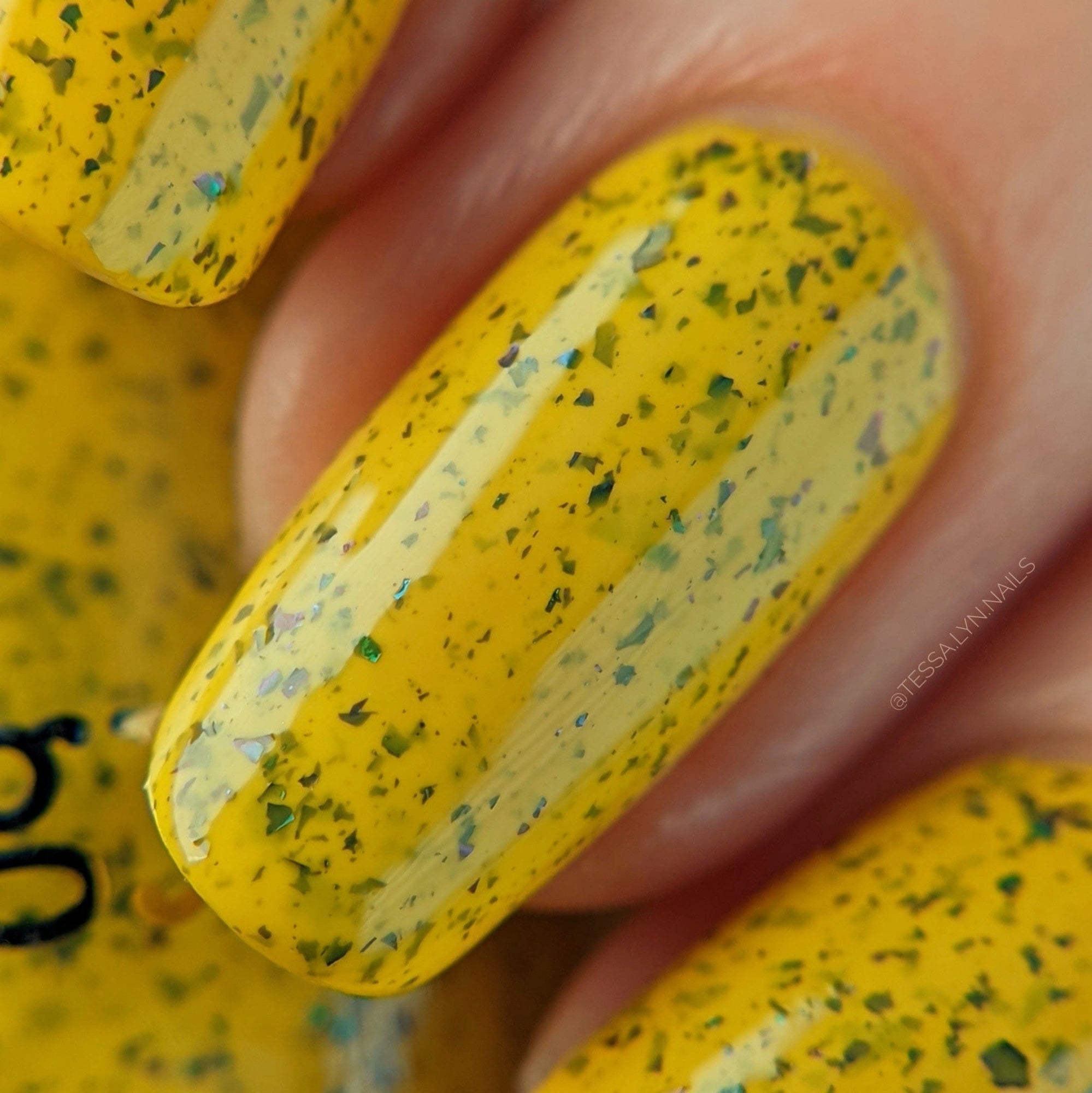 Dandelion Mustard w/ Glitter Flakies Nail Polish | Maniology